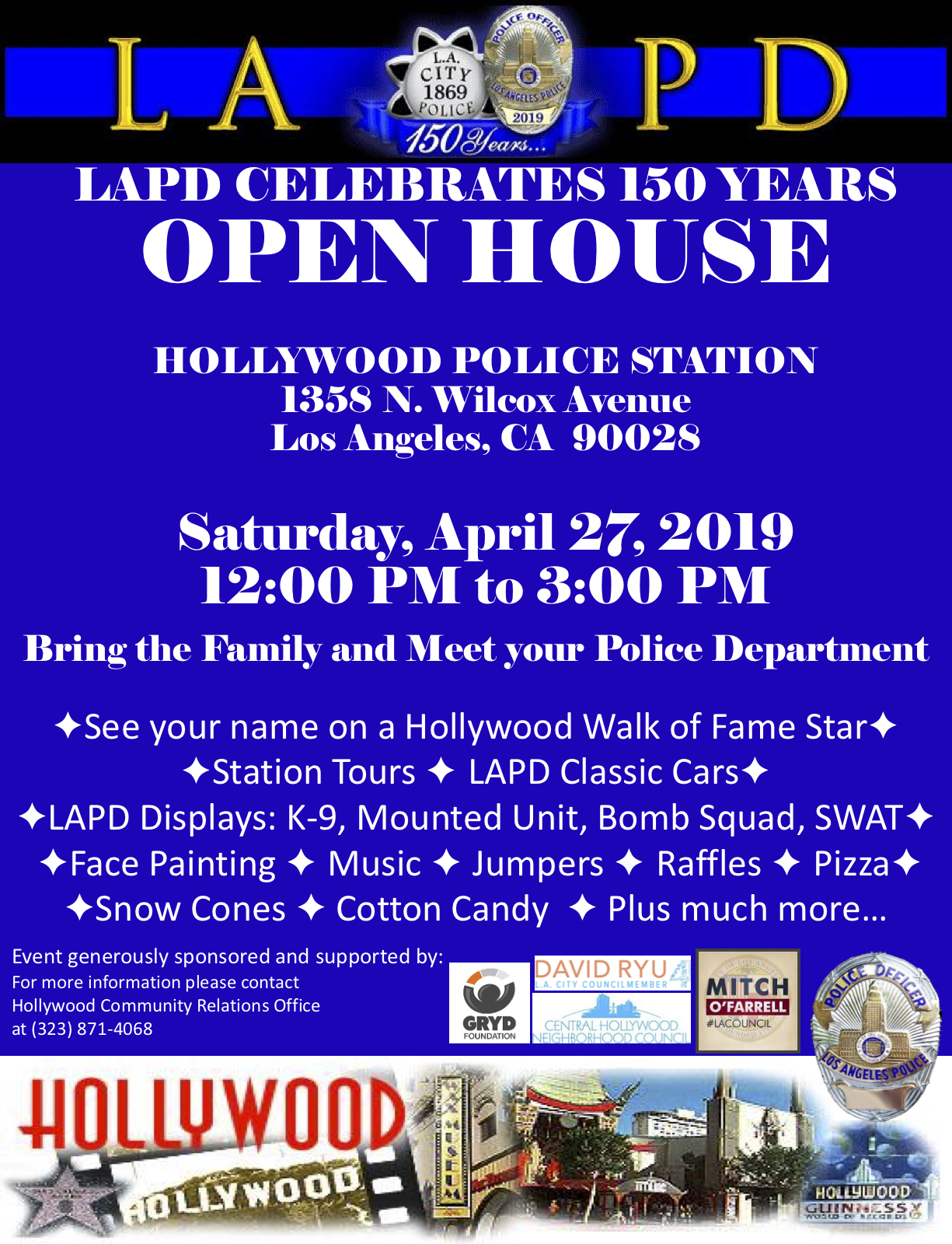 LAPD Celebrates 150 Years! – Hollywood Hills West